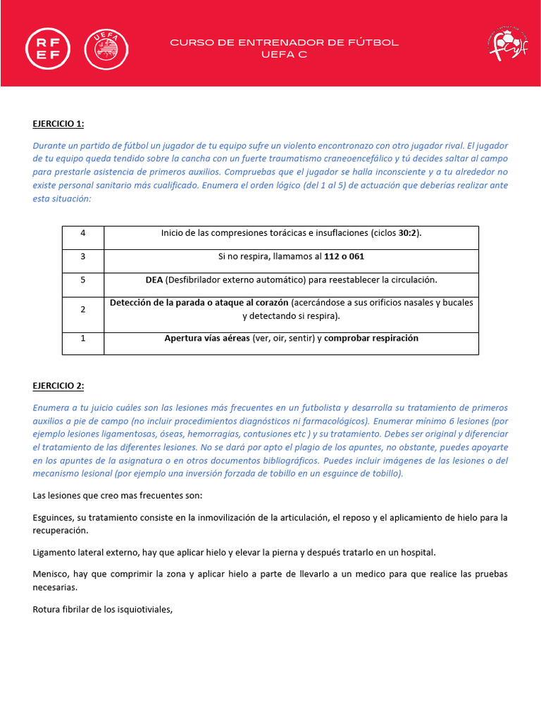 Tarea Uefa C | PDF