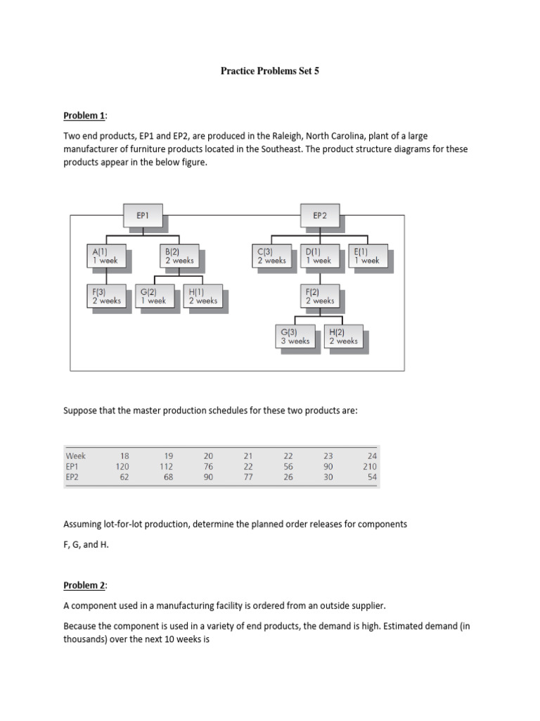 Practice Problems Set 5 Instructions | PDF