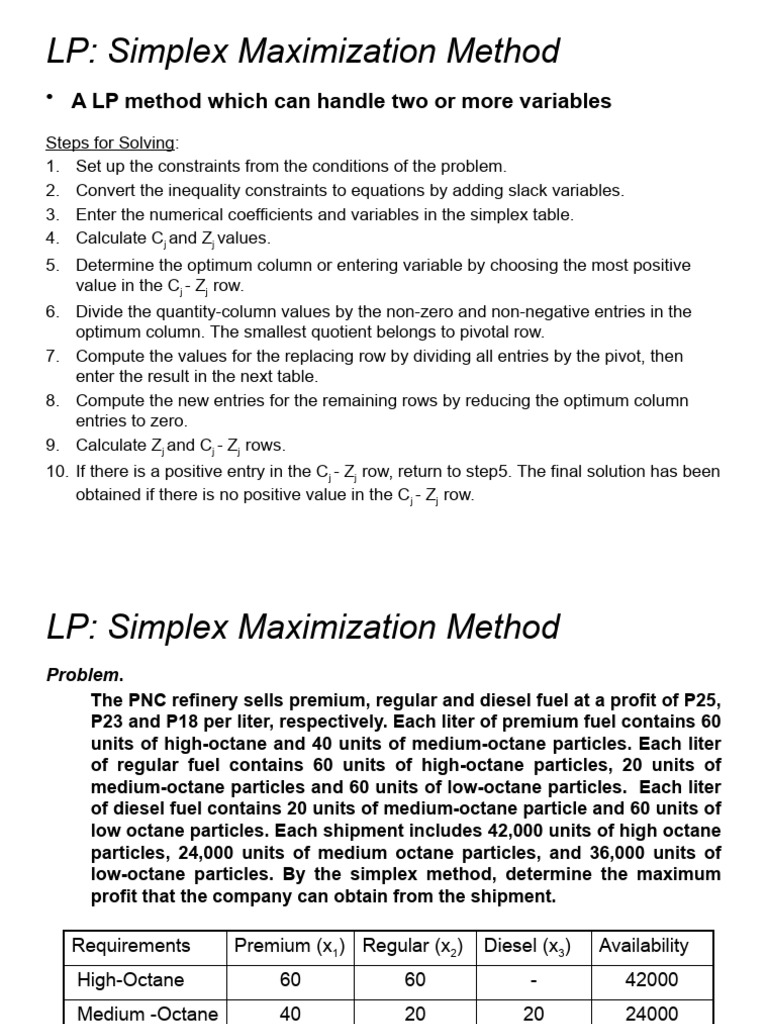 Linear-Programming Simplex-Max-Method | PDF Linear-Programming Simplex-Max-Method | PDF