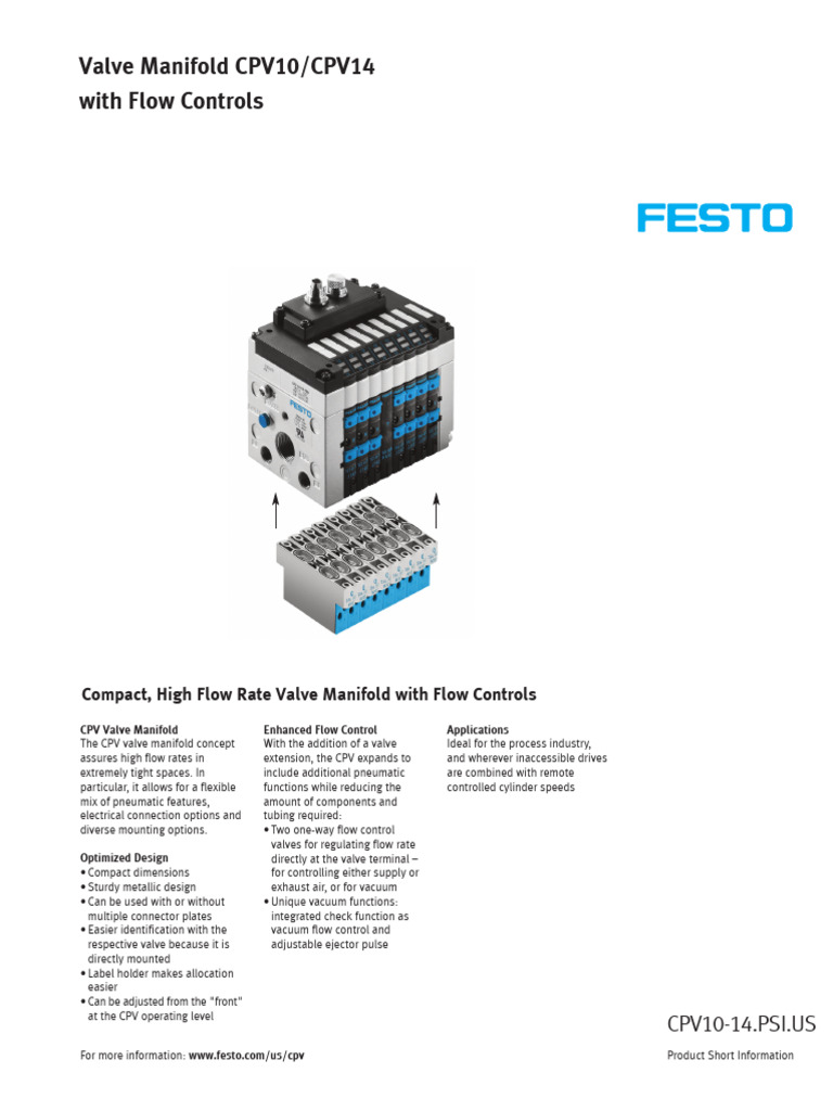 CPV10 14 PSI US Valve Manifold | PDF | Valve | Electrical Connector