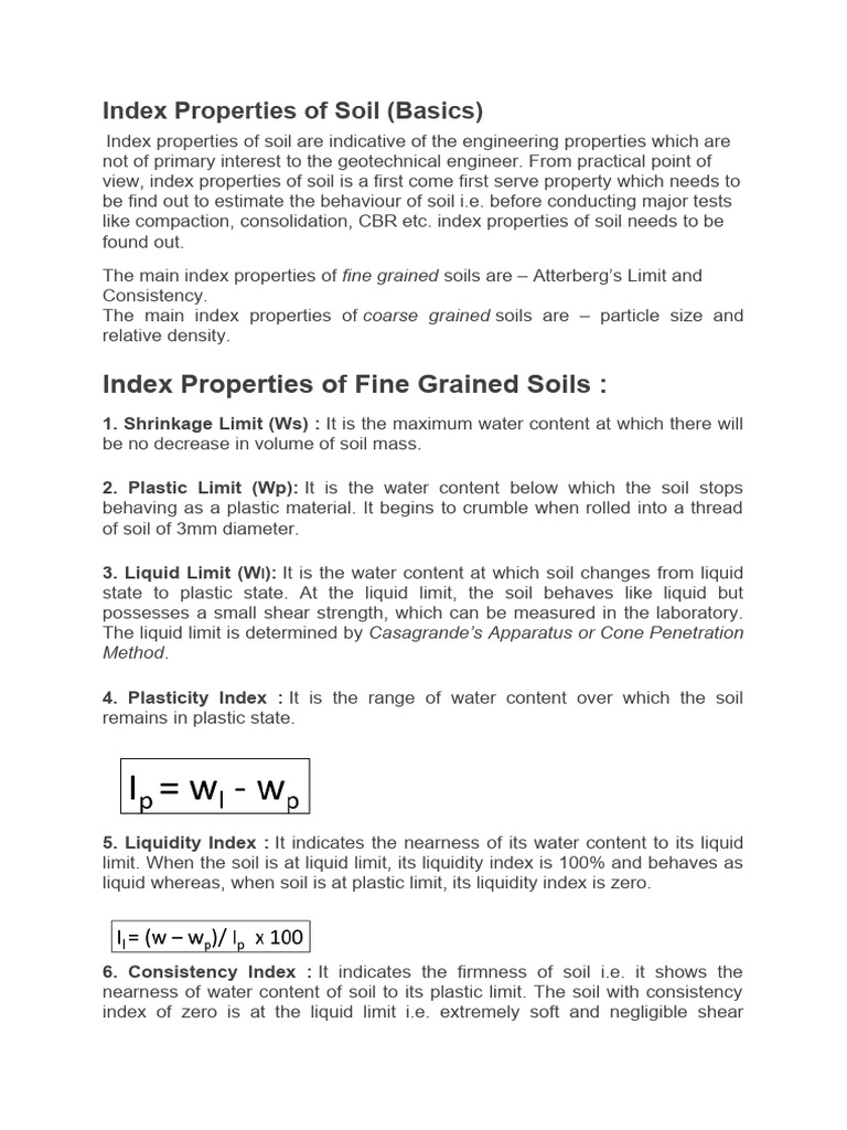 Index Properties of Soil | PDF | Mechanical Engineering | Applied And ...