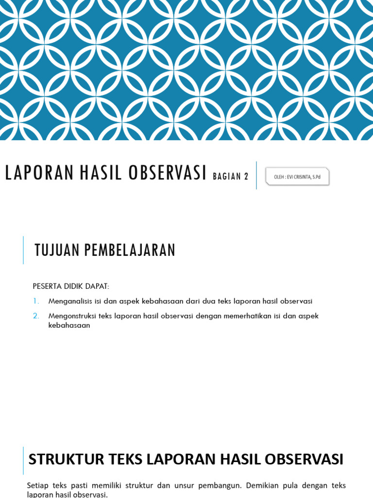 LAPORAN HASIL OBSERVASI Bagian 2 | PDF | Seni & Disiplin Bahasa