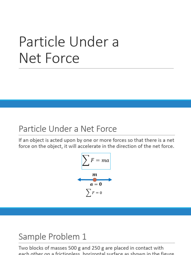 Particle Under A Net Force | PDF