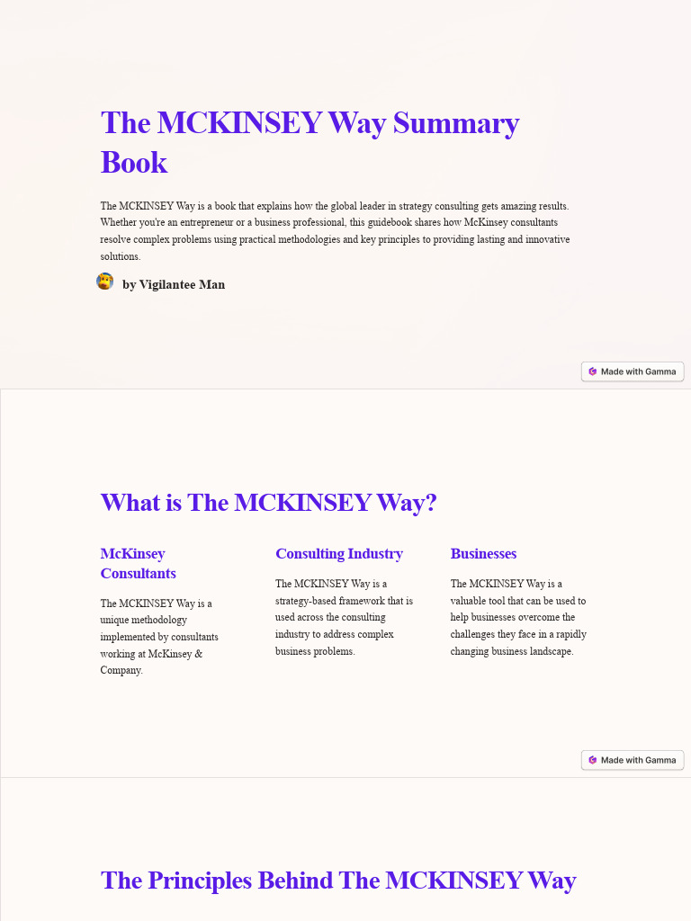 The MCKINSEY Way Summary Book | PDF