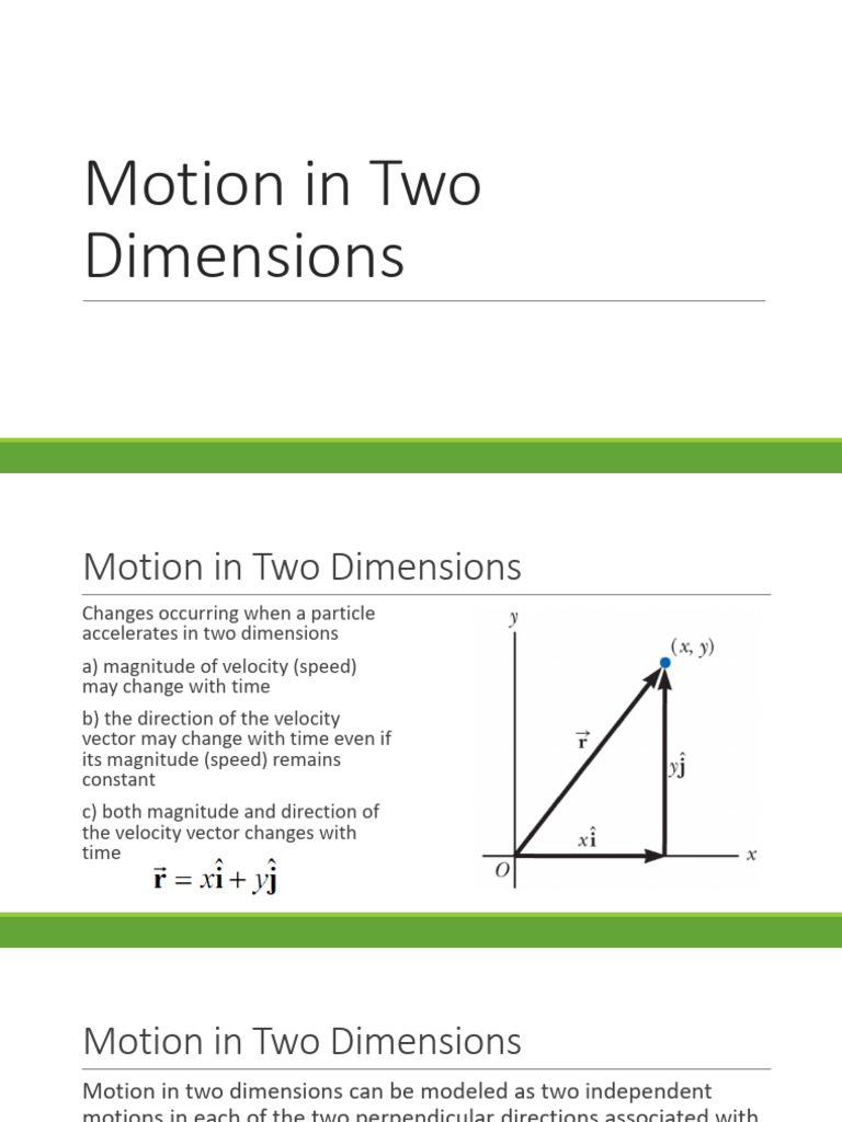 Motion in Two Dimensions | PDF | Acceleration | Euclidean Vector