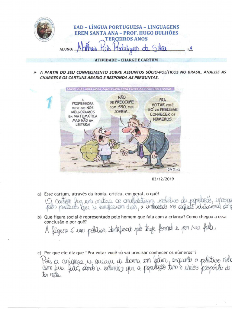 Atividade - Charge e Cartum | PDF