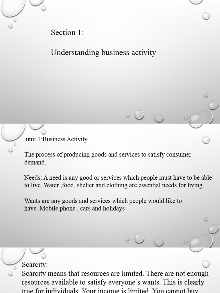 Business Activity and Specialization Explained | PDF | Goods | Product ...