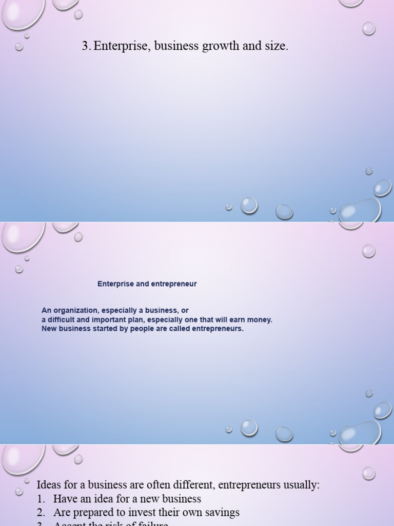 Enterprises, Business Growth and Size. IGCSE Business Studies PDF | PDF ...