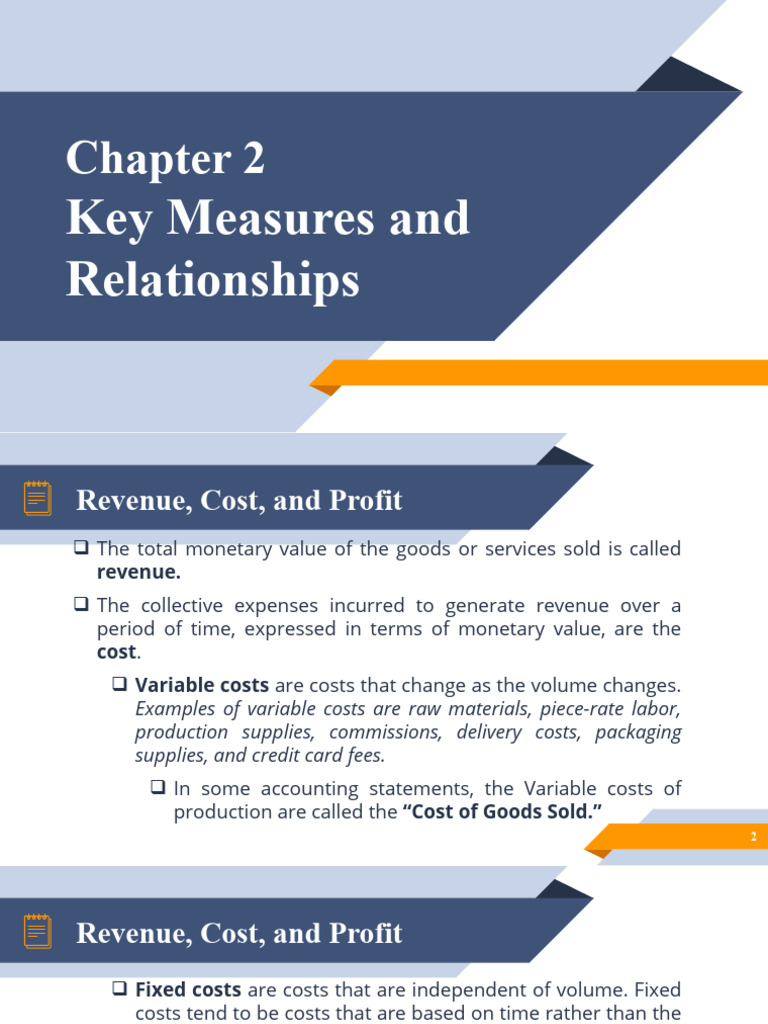 CHAPTER 2 - Key Measures and Relationships | PDF | Profit (Economics) | Opportunity Cost