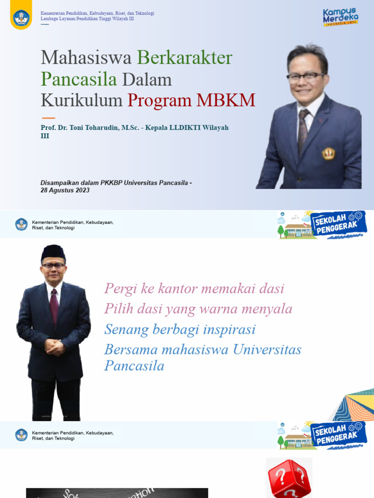 Mahasiswa Berkarakter Pancasila Dalam Kurikulum Program MBKM | PDF