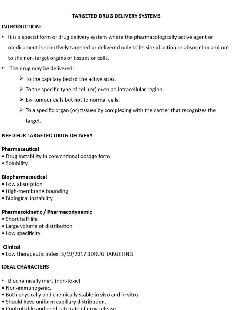 Targeted Drug Delivery Systems | PDF | Wellness