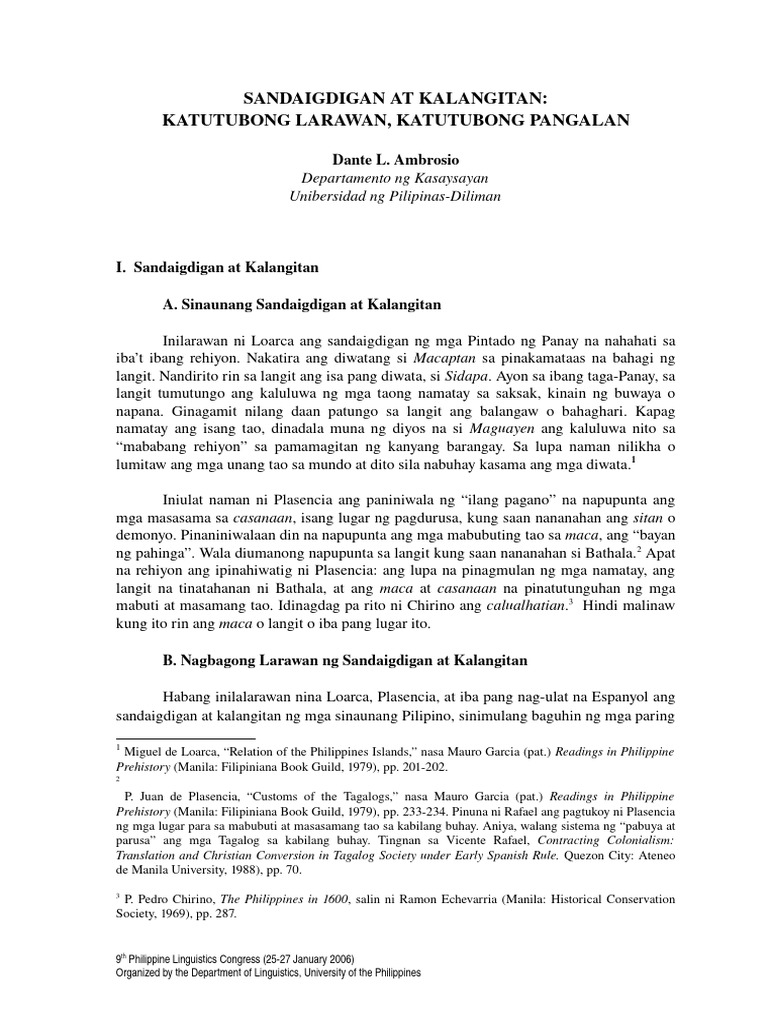 Ambrosio Sandaigdigan at Kalangitan | PDF