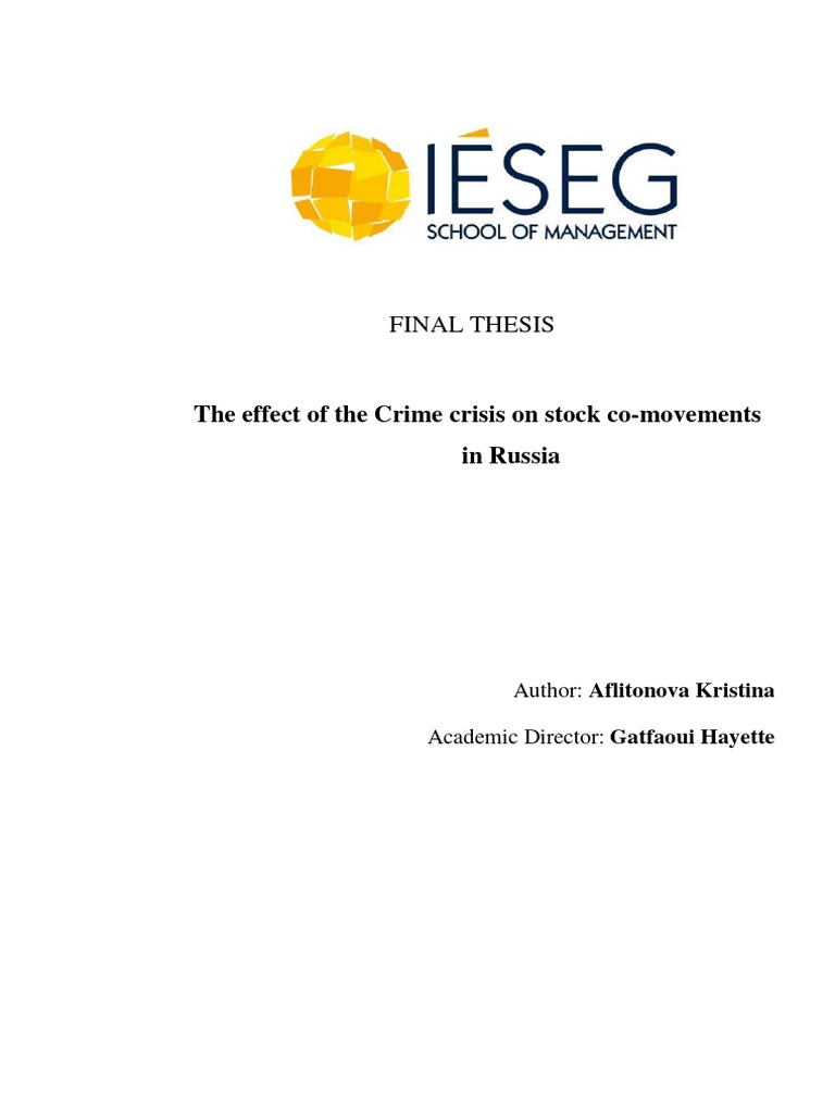 Diploma IESEG Final | PDF | Ukraine | Annexation Of Crimea By The ...