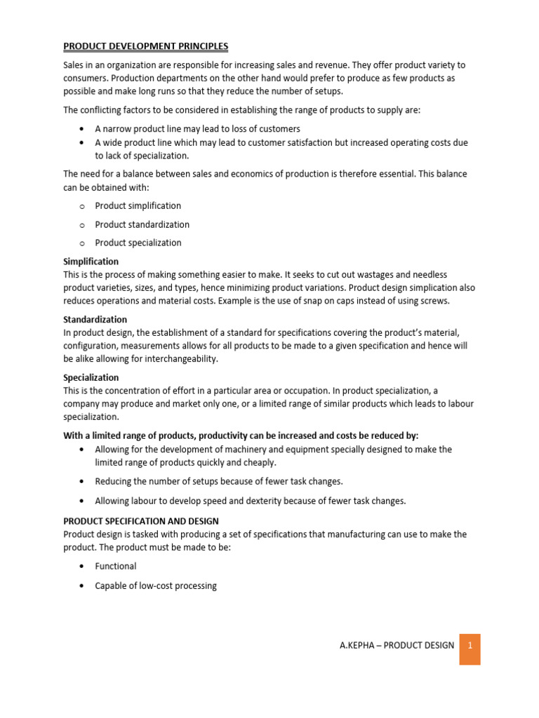 PRODUCT DEVELOPMENT PRINCIPLES | PDF | Specification (Technical ...