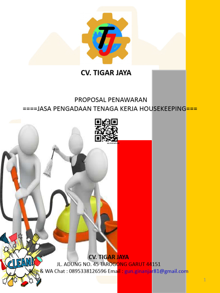 Housekeeping Manpower Proposal CV. Tigar Jaya | PDF