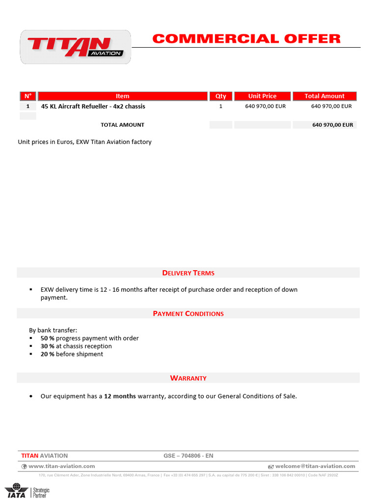 TITAN Technical Commercial OFFER | PDF | Automatic Transmission ...