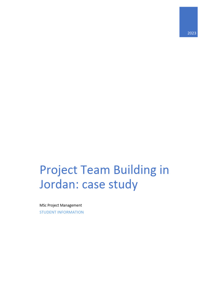 Project Team Building in Jordan Case Study | PDF | Leadership | Team ...