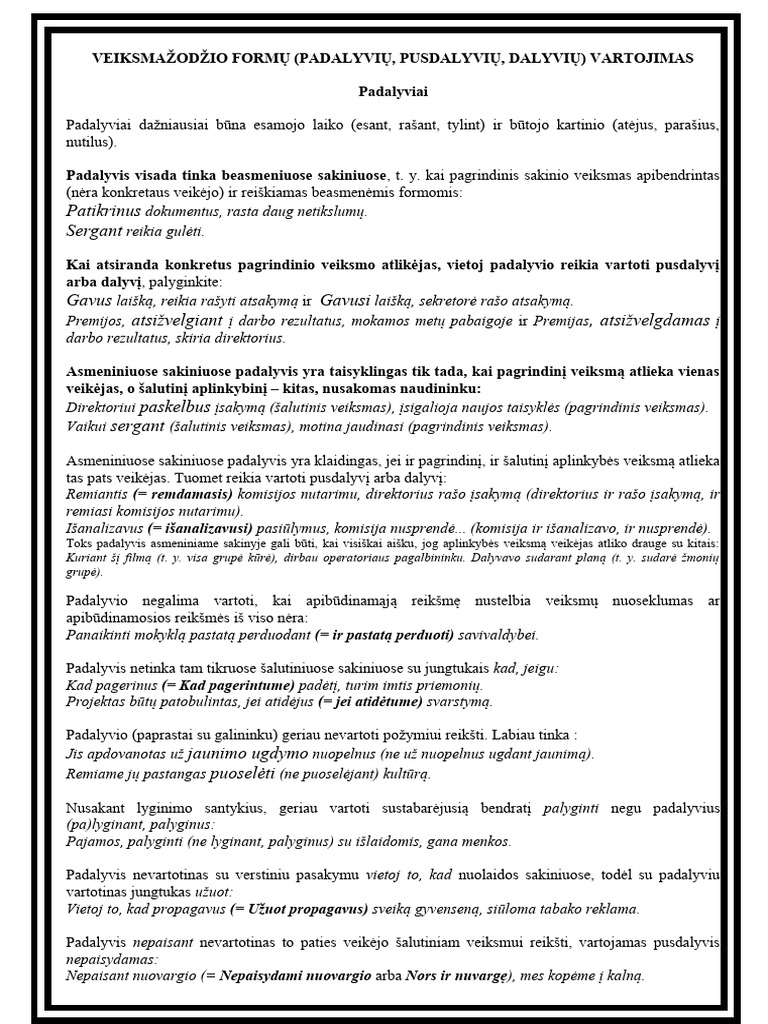 Padalyviu Vartojimas | PDF