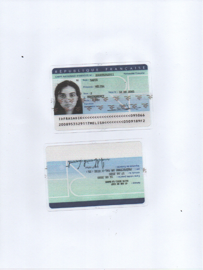 c. identité melisa recto verso | PDF