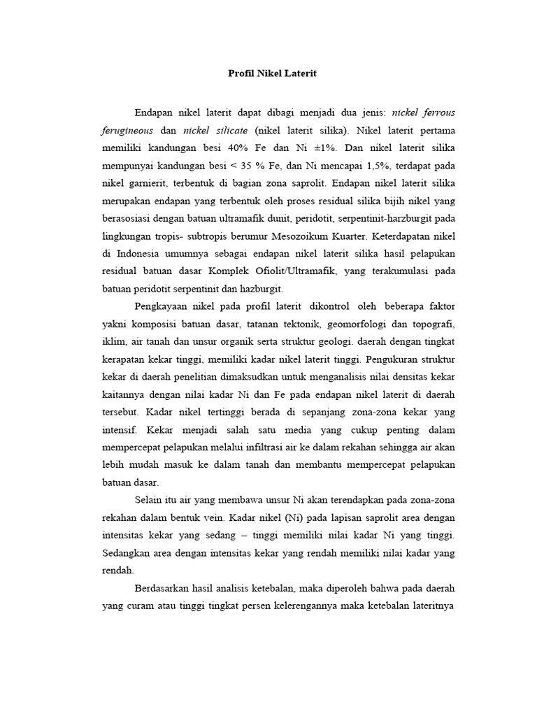 Profil Nikel Laterit | PDF