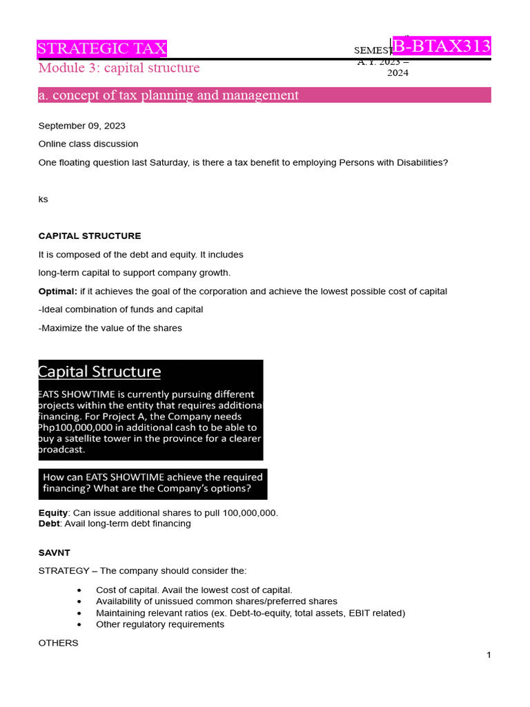 M3 Capital Structure | PDF