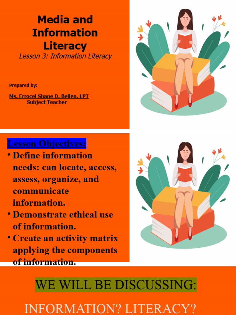 Lesson 3 - Information Literacy | PDF