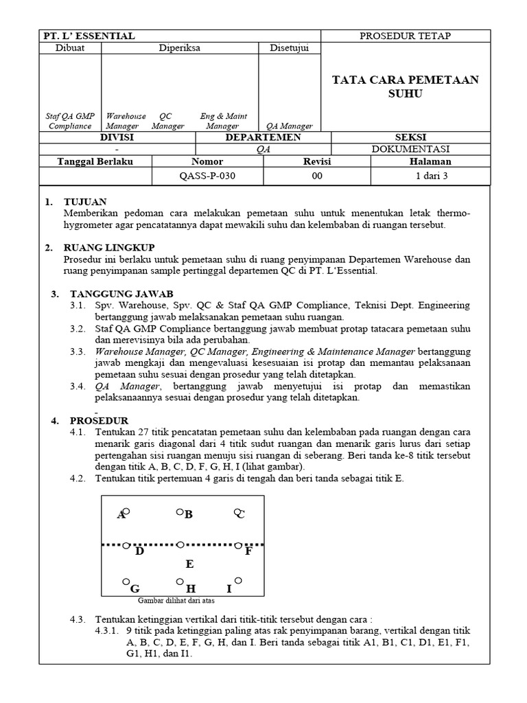 QASS-P-030 (00) tatacara pemetaan suhu | PDF