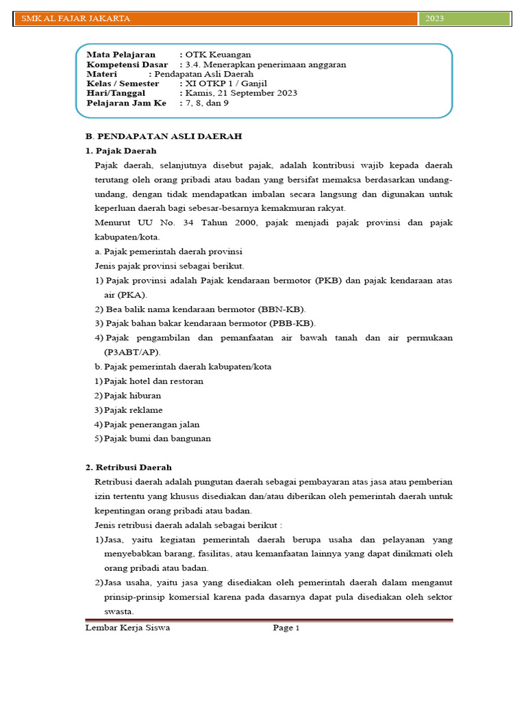Lembar Kerja Siswa 2 OTKP 1 | PDF