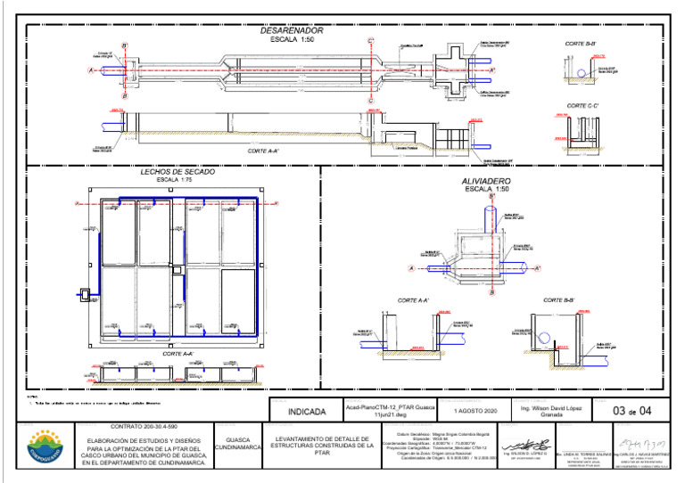 Plano PTAR Guasca - 3de4 Estructuras | PDF | Cartografía | Navegación