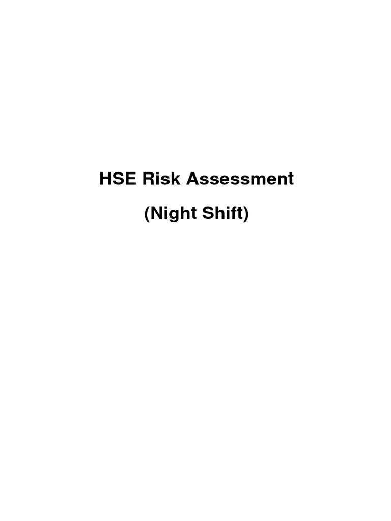 Night Shift Risk Assessment Guide | PDF | Personal Protective Equipment ...