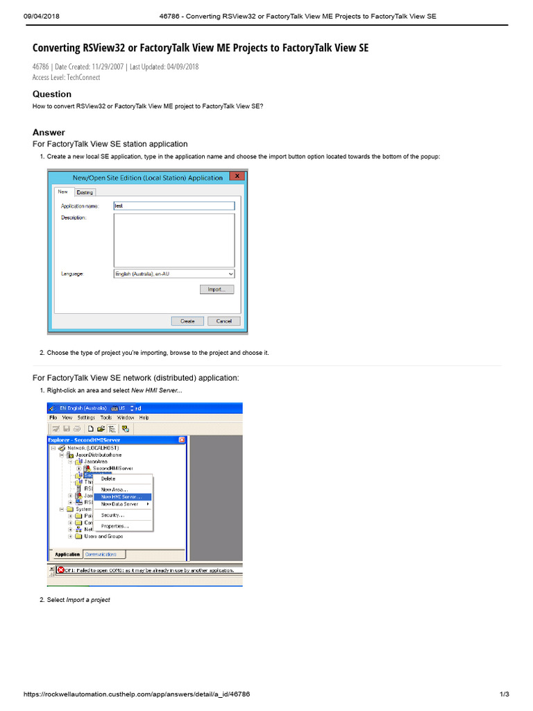 Converting RSView32 or FactoryTalk | PDF | World Wide Web | Internet & Web