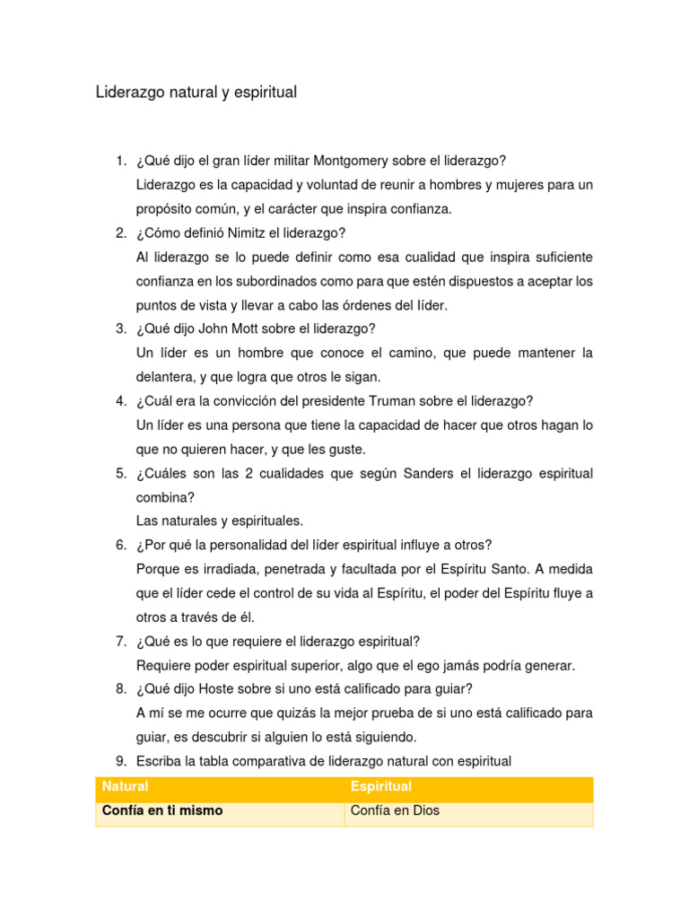 Liderazgo Natural y Espiritual Lec, 4 | PDF | Liderazgo