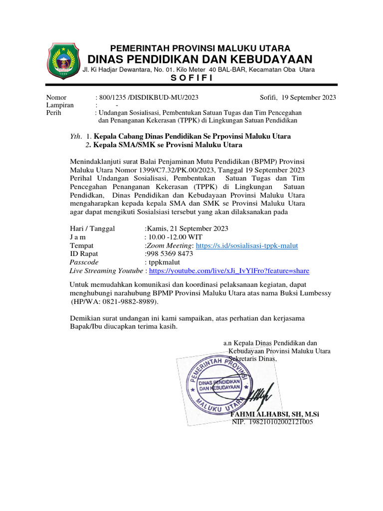 Surat BPMP - Docx Baru | PDF