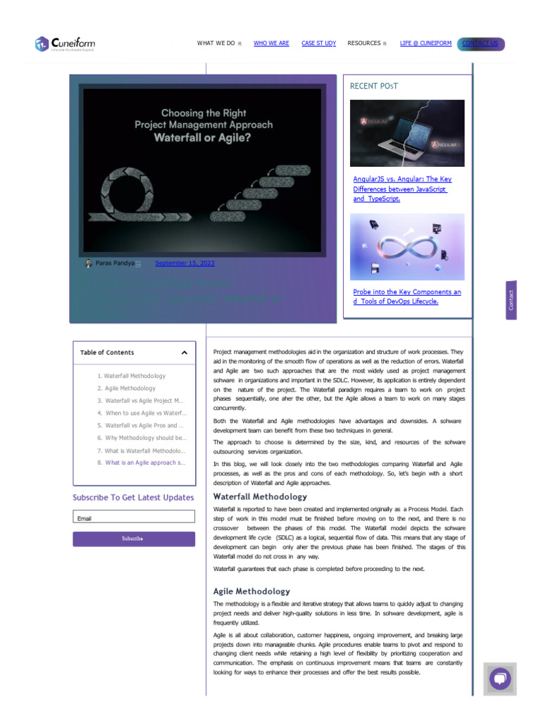 Choosing The Right Project Management Approach Waterfall or Agile | PDF ... Choosing The Right Project Management Approach Waterfall or Agile | PDF ...