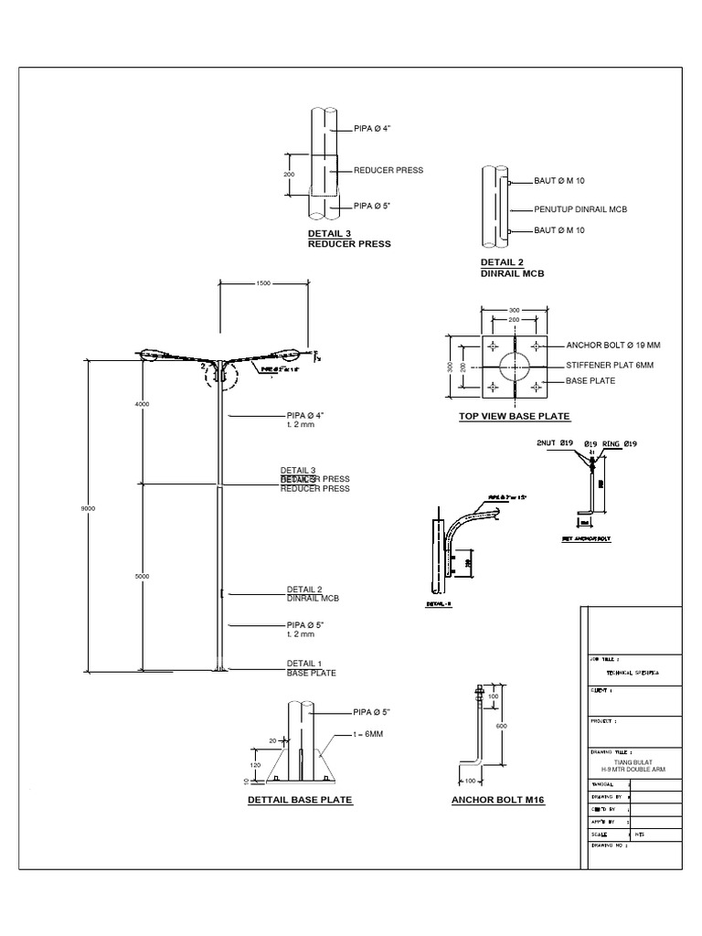 Tiang Pju Bulat 9m Double | PDF