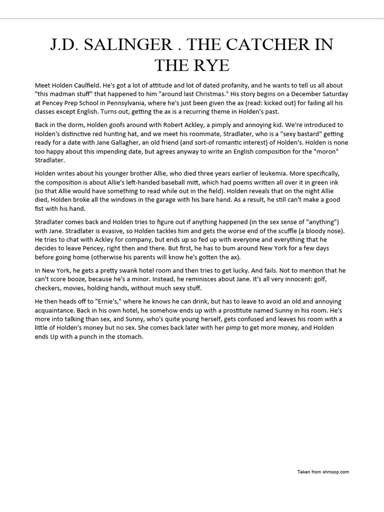 Catcher in The Rye | PDF