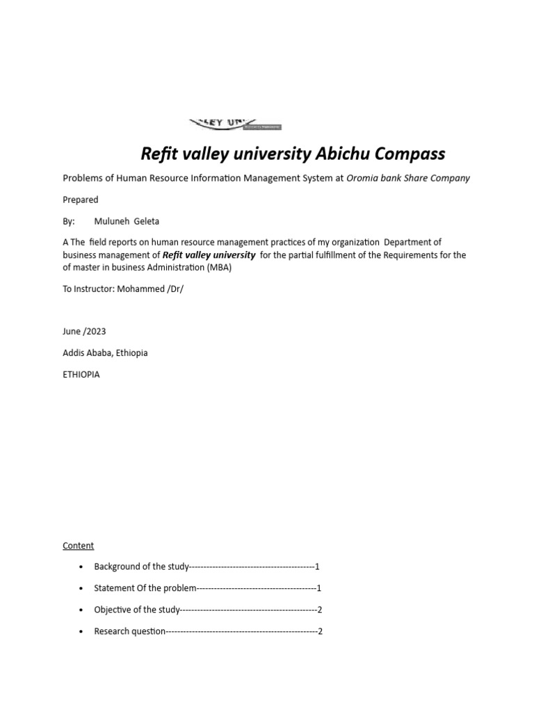 Muluneh Geleta Humanresource | PDF