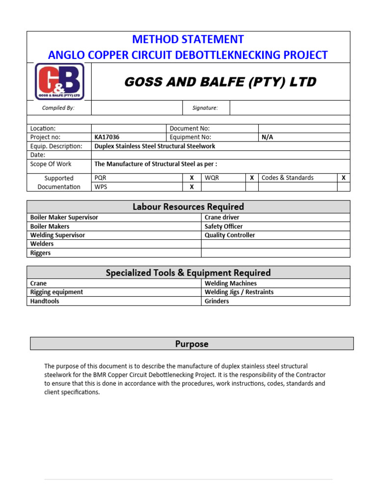 Updated WMS - Welding of Duplex Stainless Steel | PDF | Welding | Construction