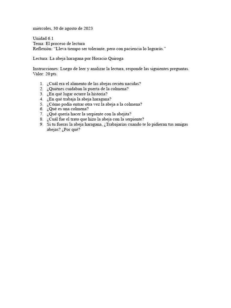 La Abeja Haragana | PDF