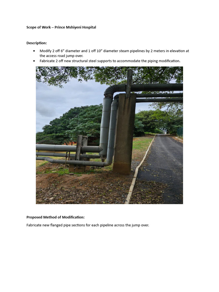 Scope of Work | PDF | Pipe (Fluid Conveyance) | Machinist