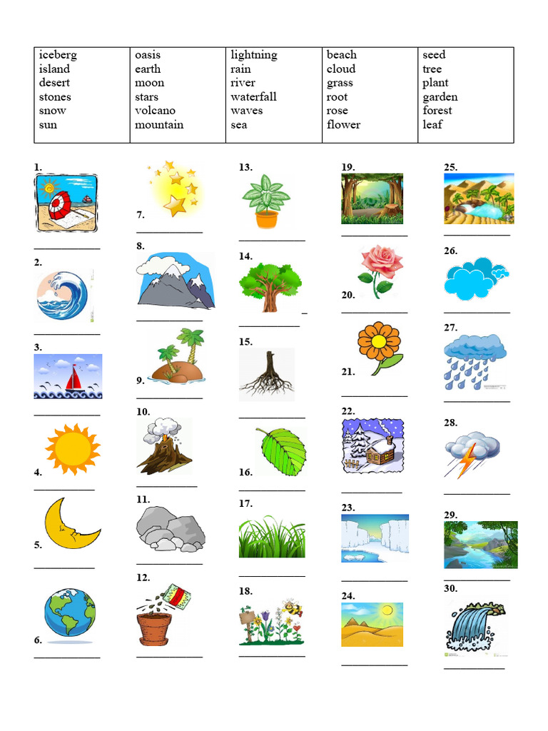 Nature Elements and Features List | PDF