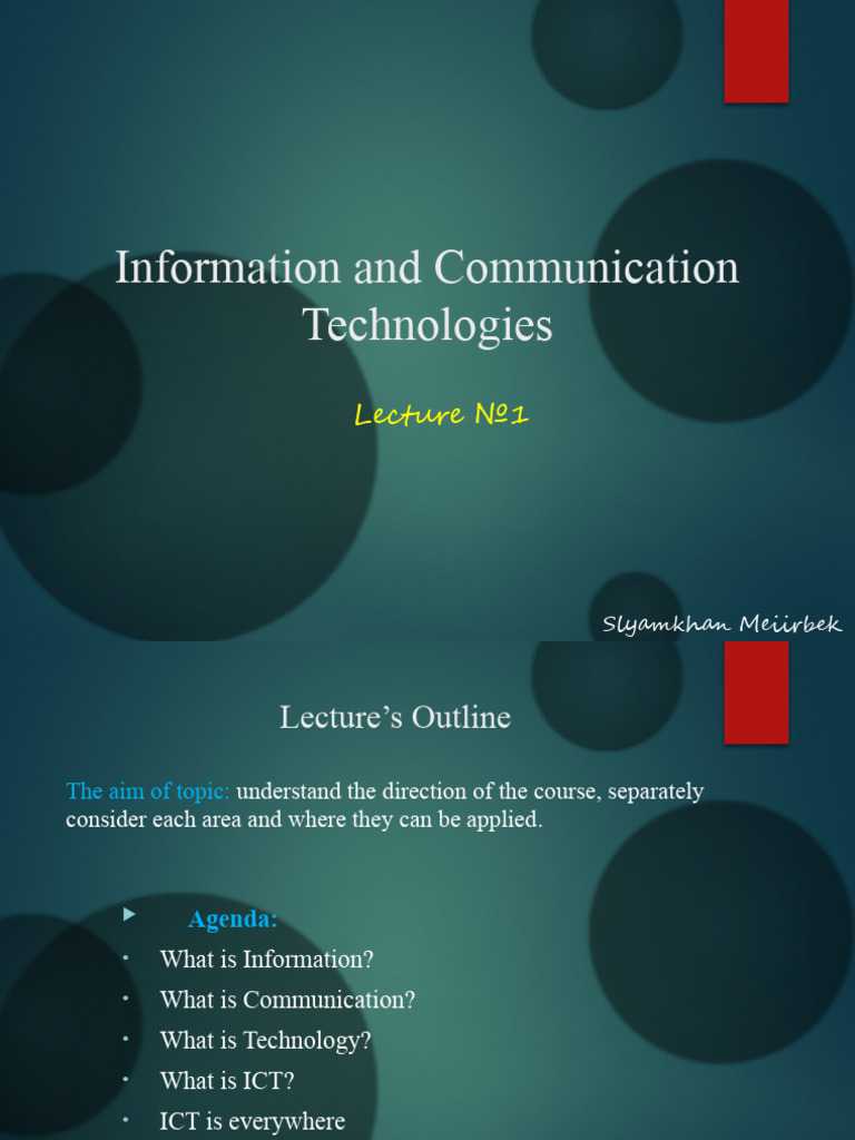 Lecture 1 | PDF | Information Technology | Communication