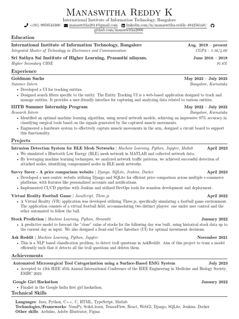 Resume ML | PDF | Machine Learning | Computing