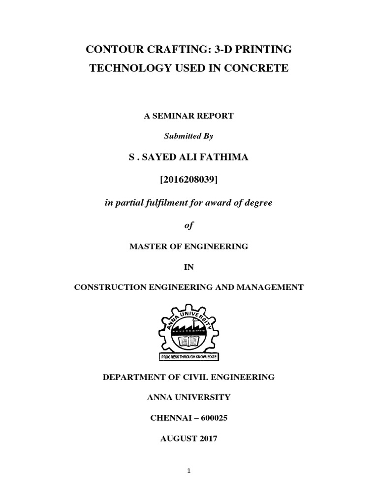 Contour Crafting 3 D Printing Technology | PDF | Automation | Extrusion