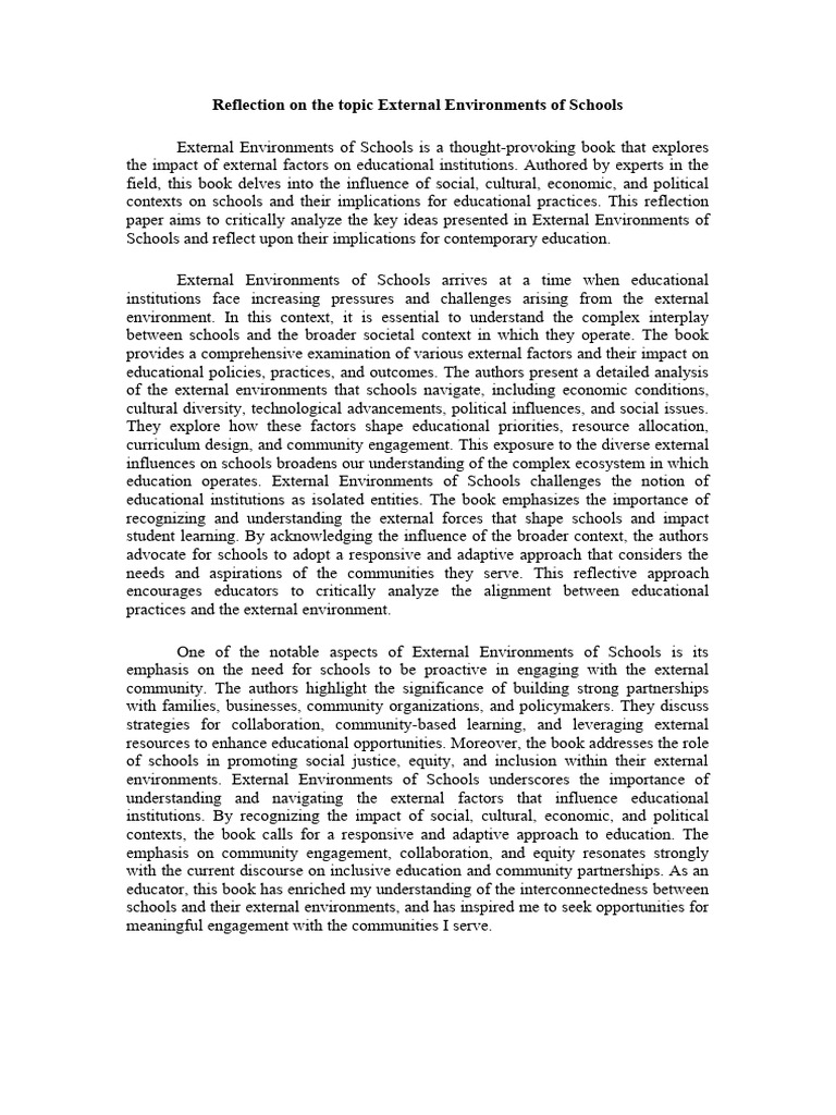 Analyzing School External Environments | PDF | Institution | Policy