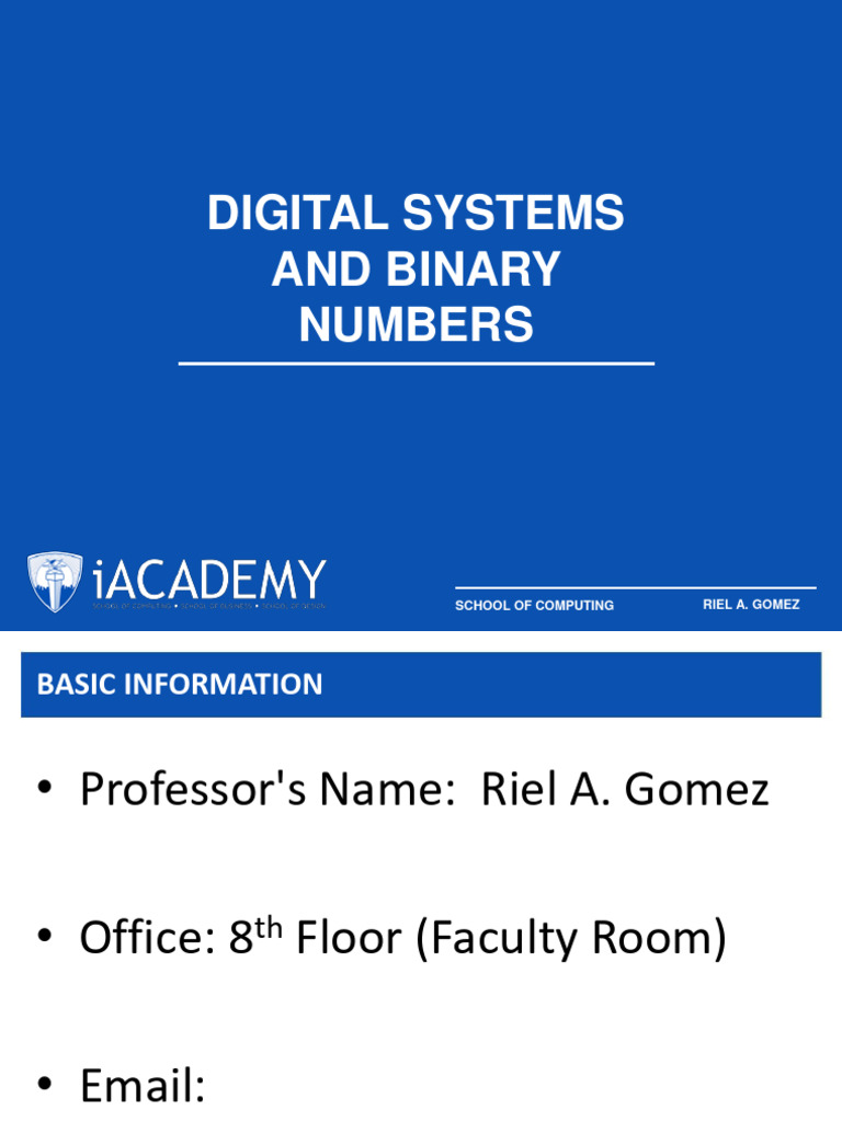 01 Digital Systems and Binary Numbers | PDF | Computer Engineering ... 01 Digital Systems and Binary Numbers | PDF | Computer Engineering ...