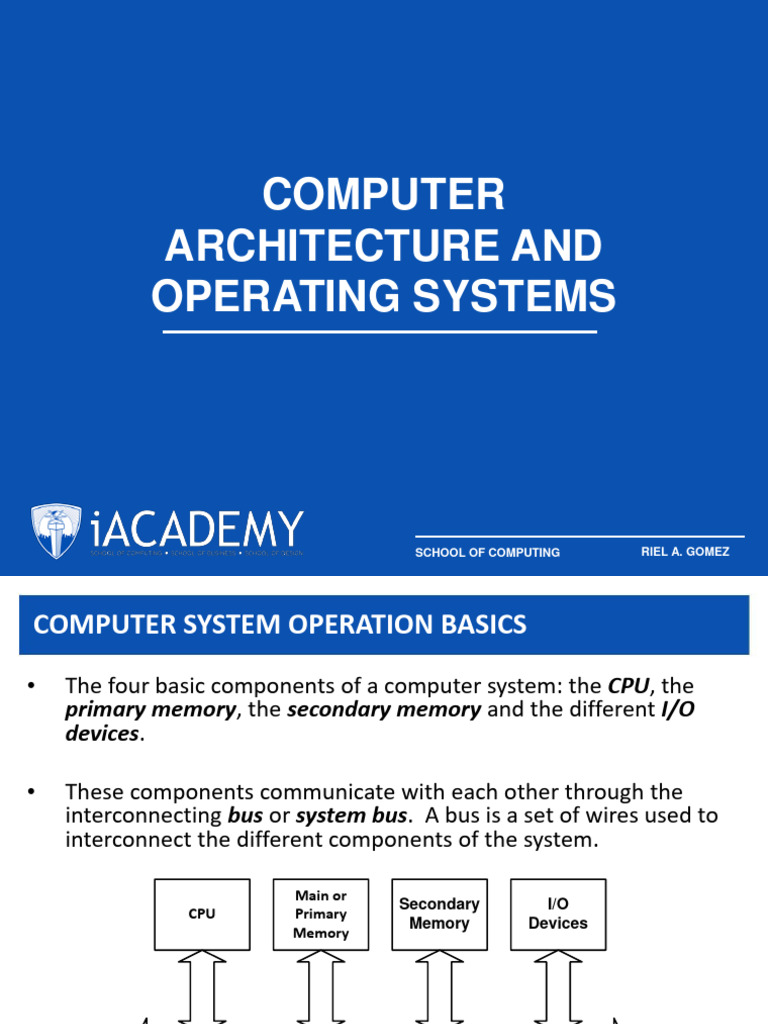 Computer Architecture And Operating Systems Pdf Random Access Memory Computer Data Storage 1185