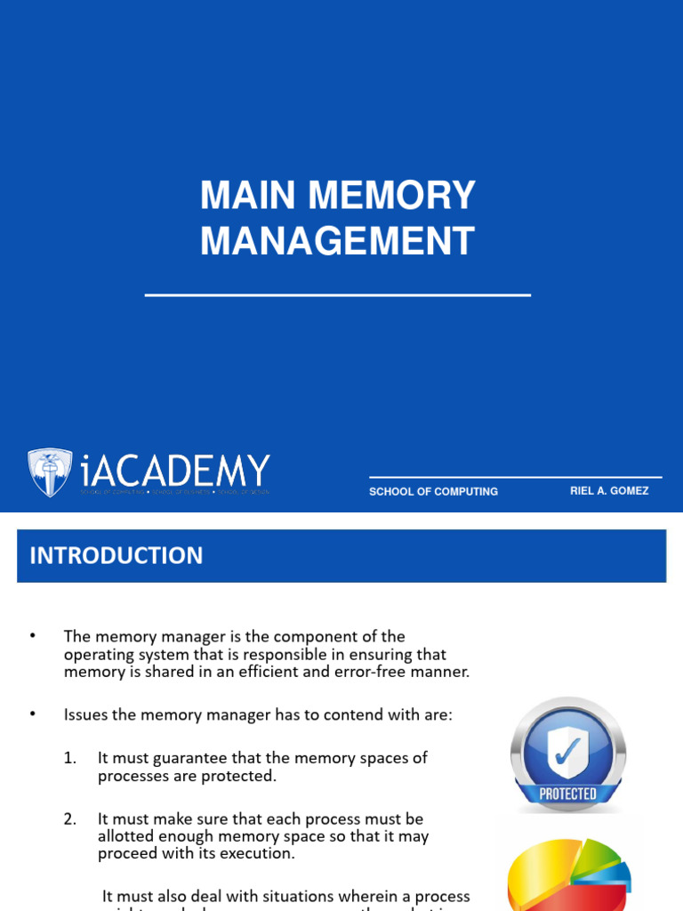 Main Memory Management | PDF | Process (Computing) | Cache (Computing)