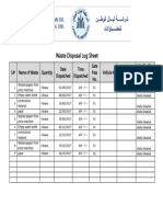 Waste Disposal Log Sheet | PDF