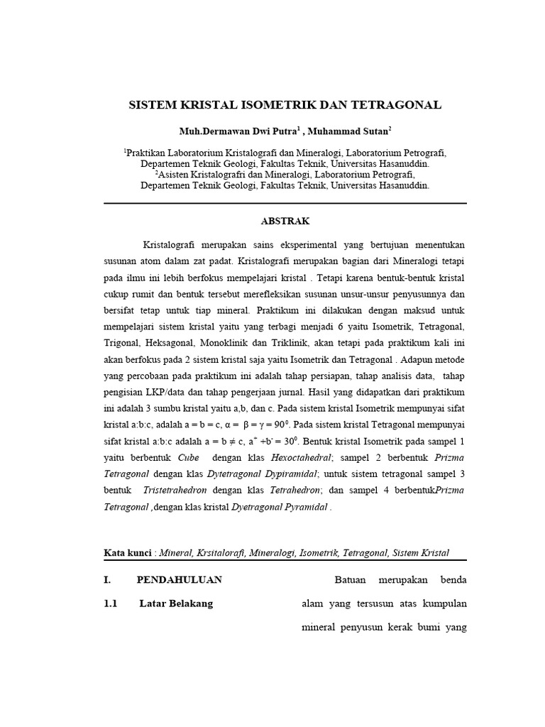 Sistem Kristal Isometrik & Tetragonal | PDF | Sains & Matematika | Teknologi & Rekayasa